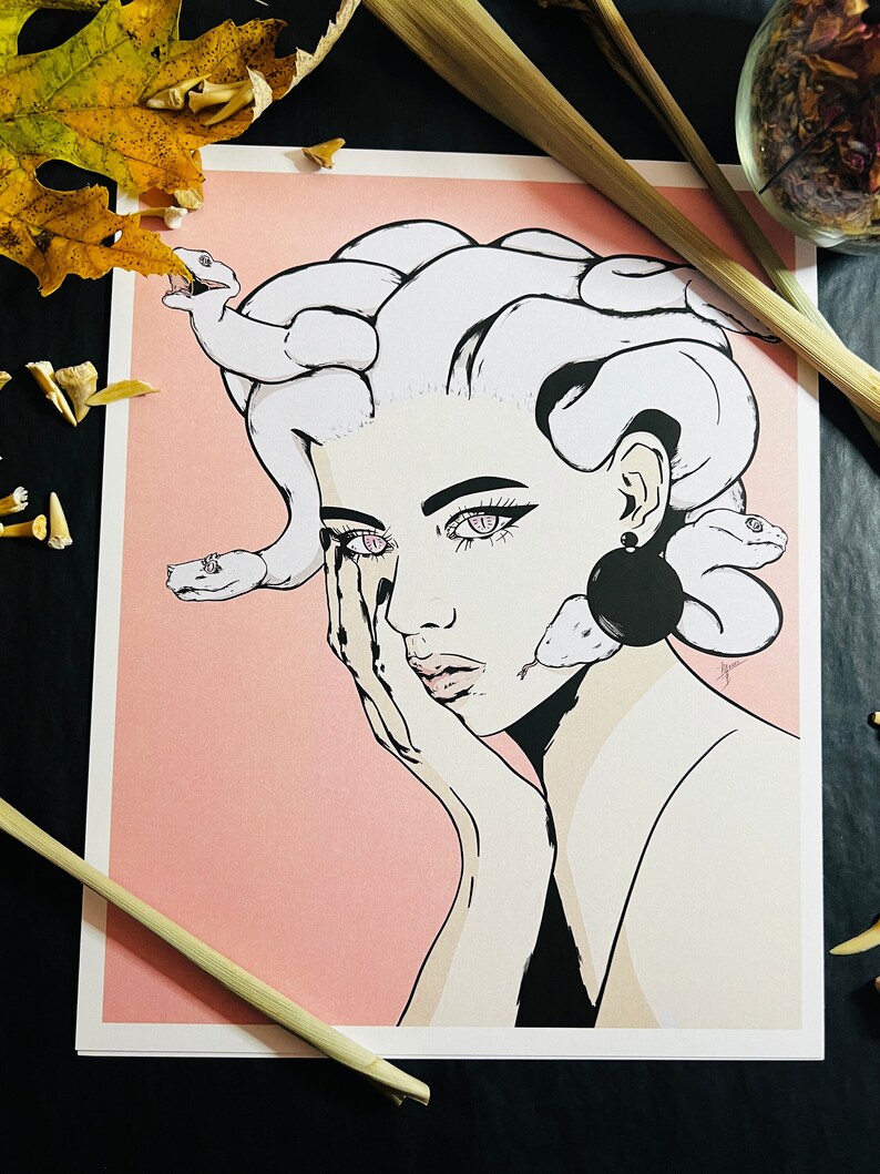 Pink Medusa Giclée Print | Etsy