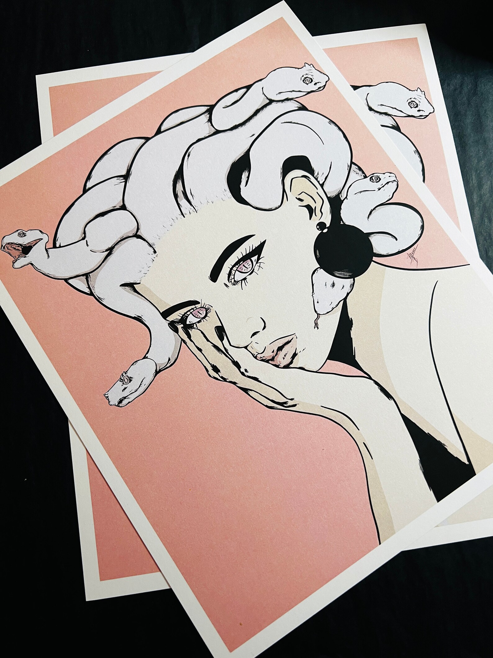 Pink Medusa Giclée Print | Etsy