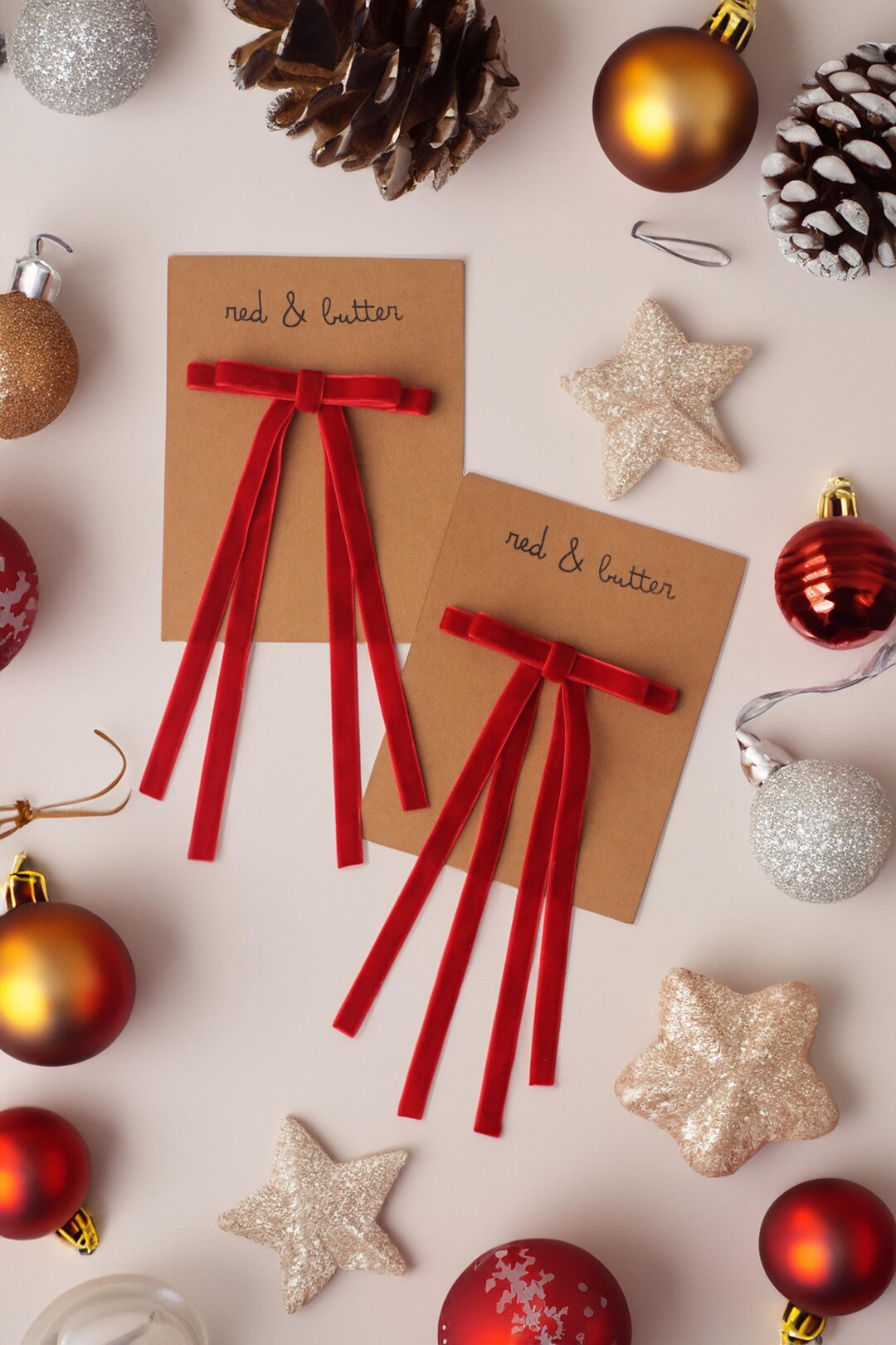 Velvet Coquette Christmas Bow | Red Velvet Womens Bow | Dainty ...