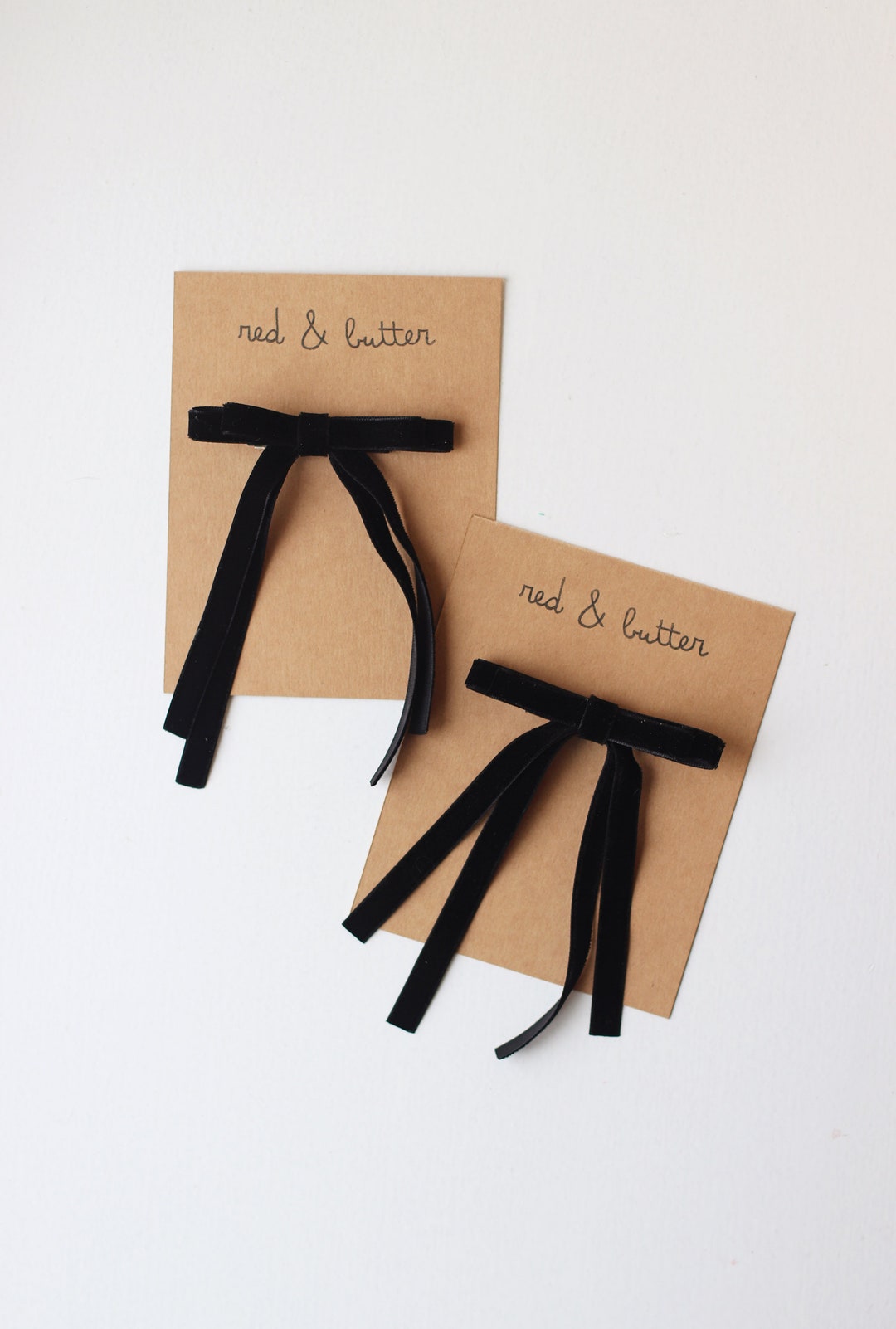 Velvet Coquette Dainty Bow | Black Velvet Womens Bow | Long Tail Ribbon ...