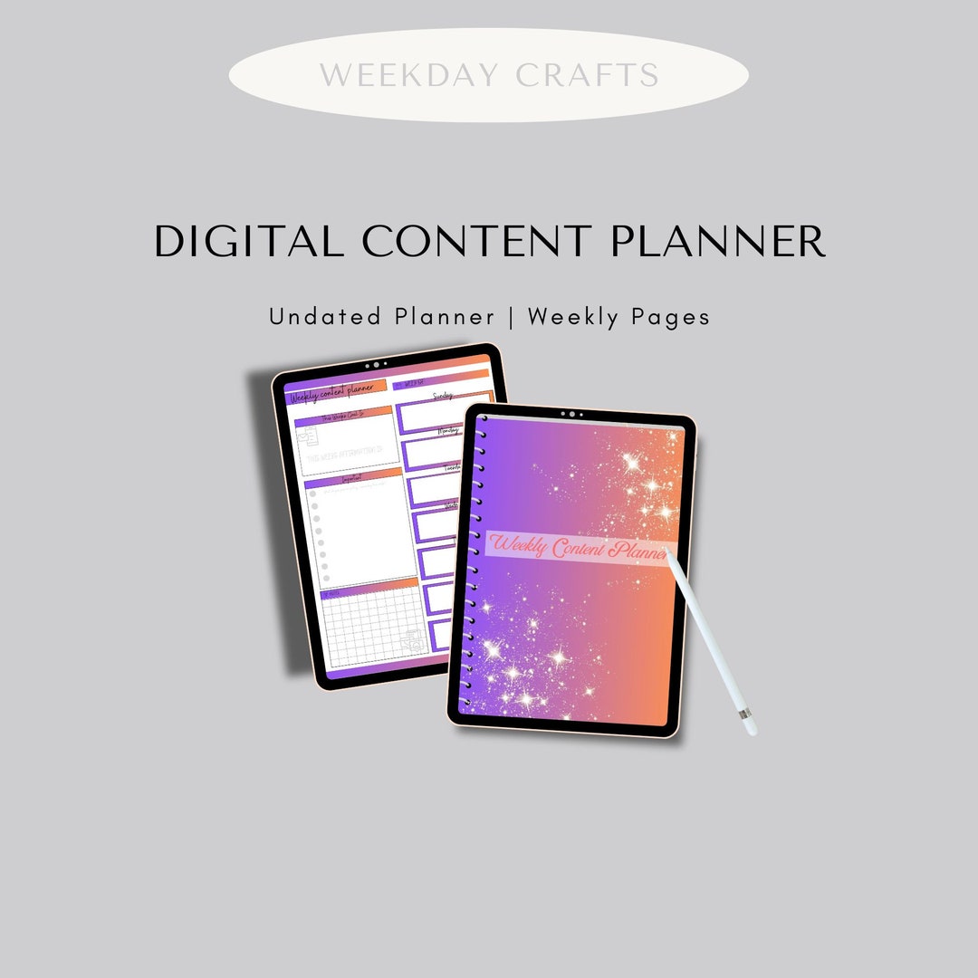Digital Content Planner social Media Content Tracker - Etsy