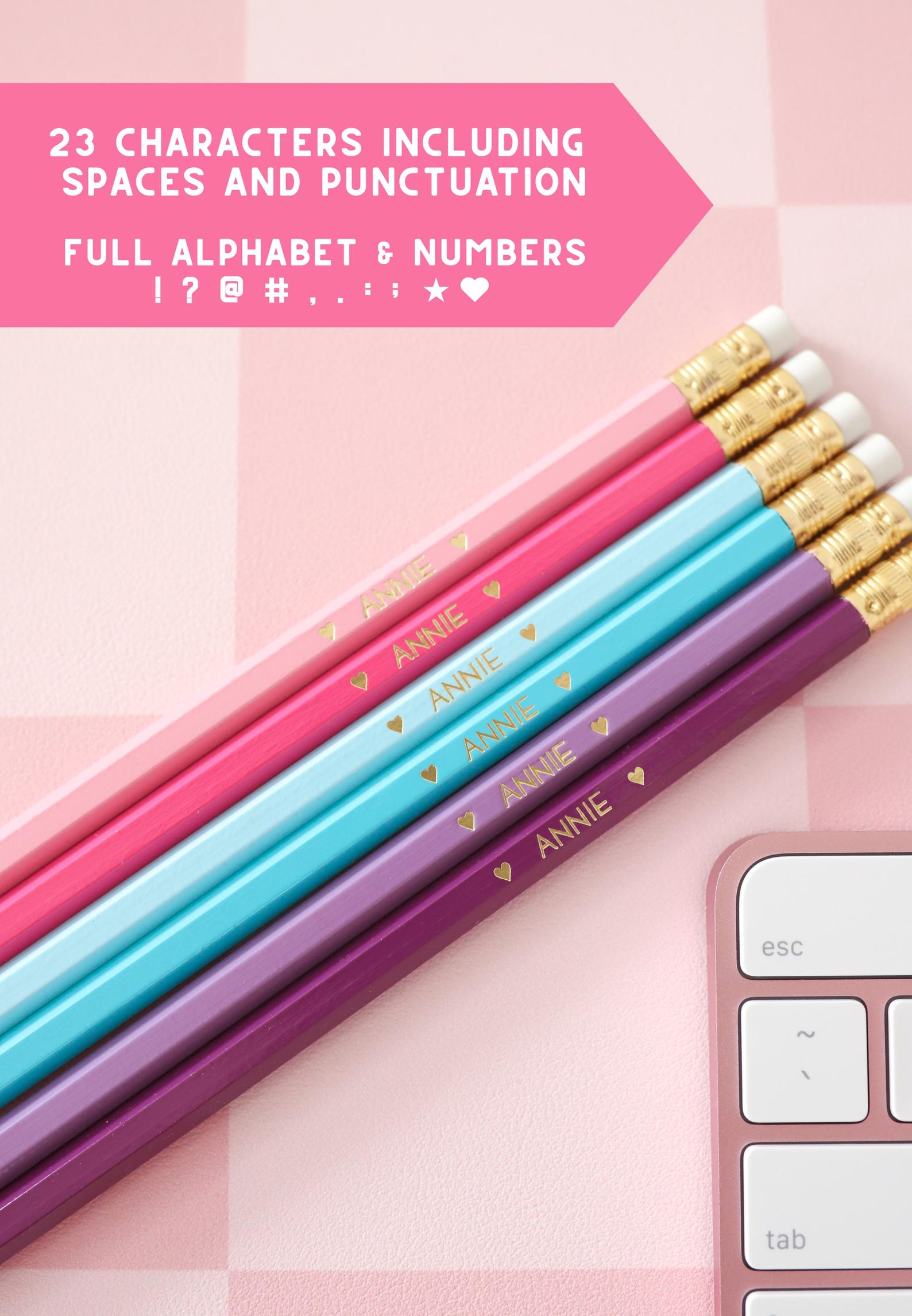 Custom Foil Stamped Pastel Pencils: Personalized Christmas Stocking ...