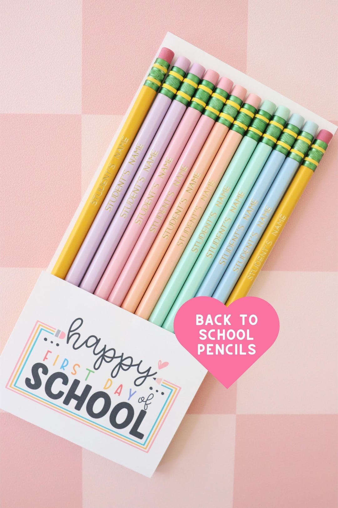 Personalized Back to School Pencils: Hand Stamped Foil Pencils, Set of ...