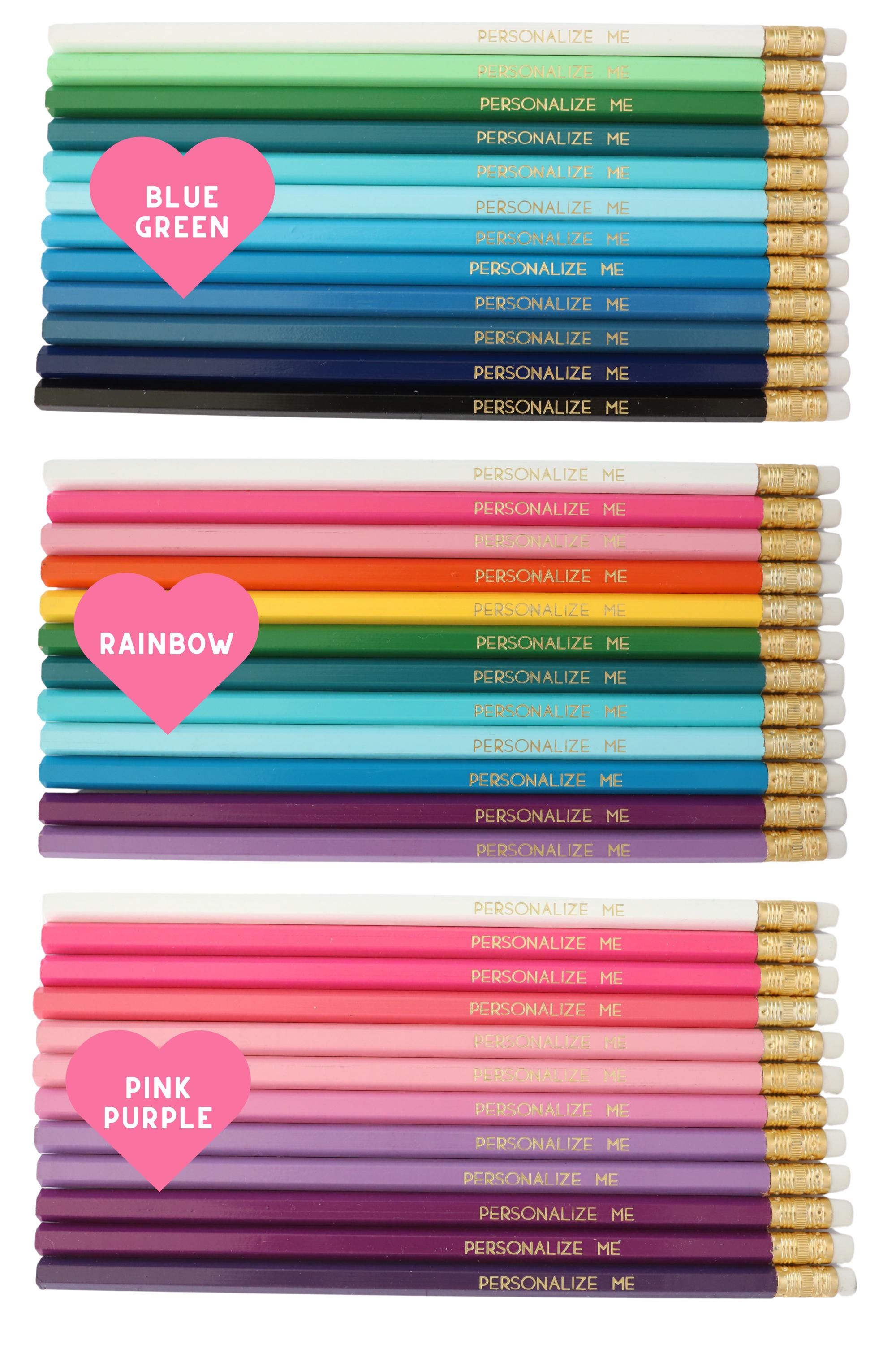 Custom Foil Stamped Pastel Pencils: Personalized Christmas Stocking ...