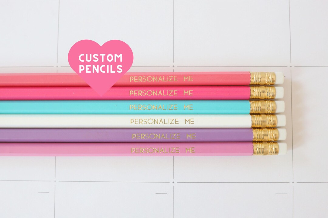 6 Personalized Pencil Set / Custom Pencils / Custom Stationery / Cute ...