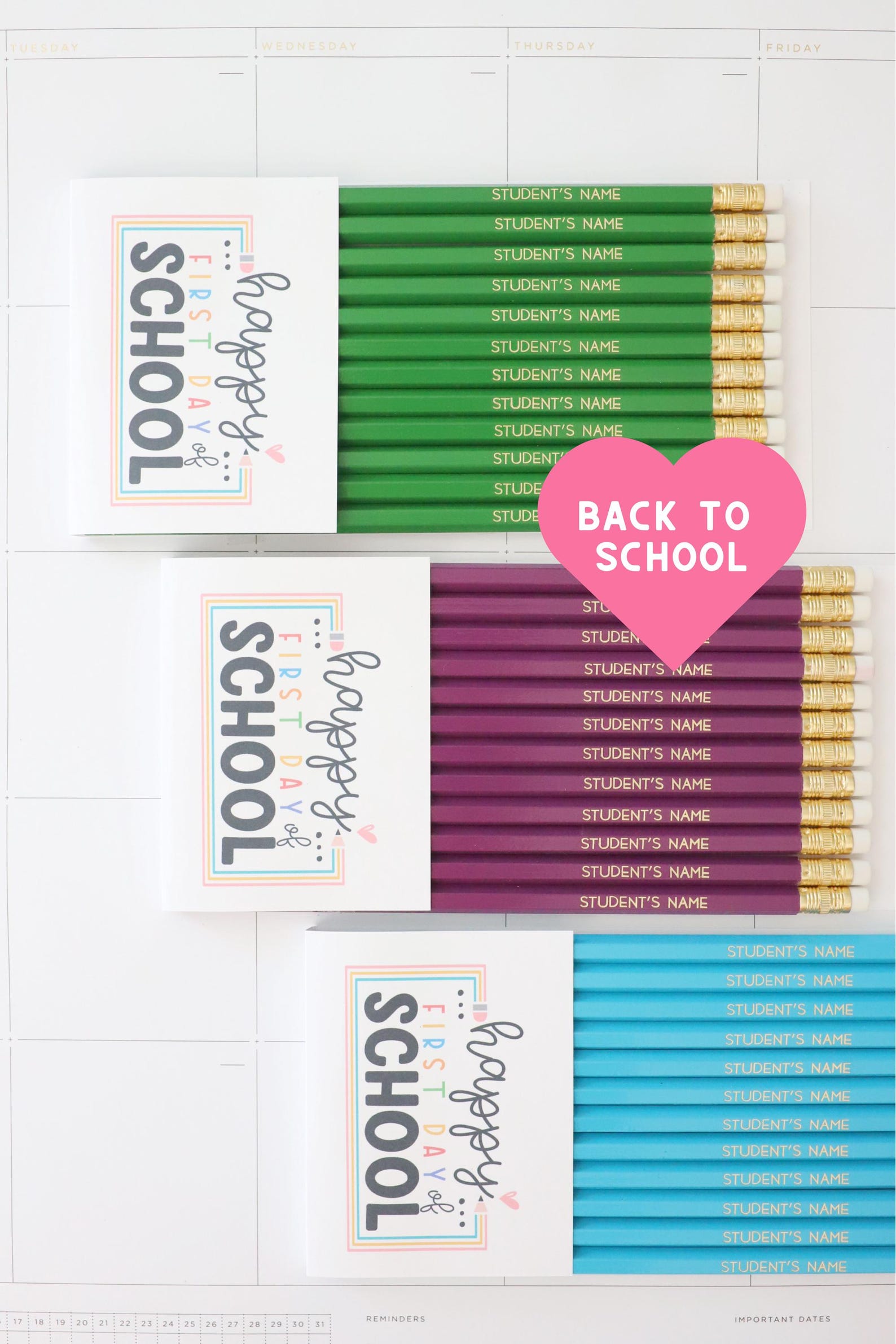 12 Personalized Pencils / Back to School Pencil Set / School Supplies ...