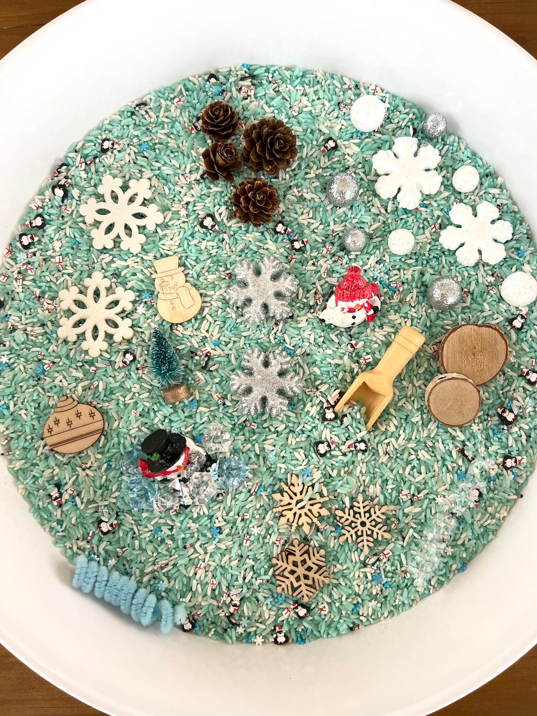 Snowman Sensory Rice Kit Holiday Rice Sensory Kit Winter - Etsy
