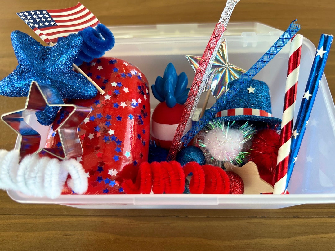 Mini Fourth of July Playdough Sensory Kit America Sensory - Etsy