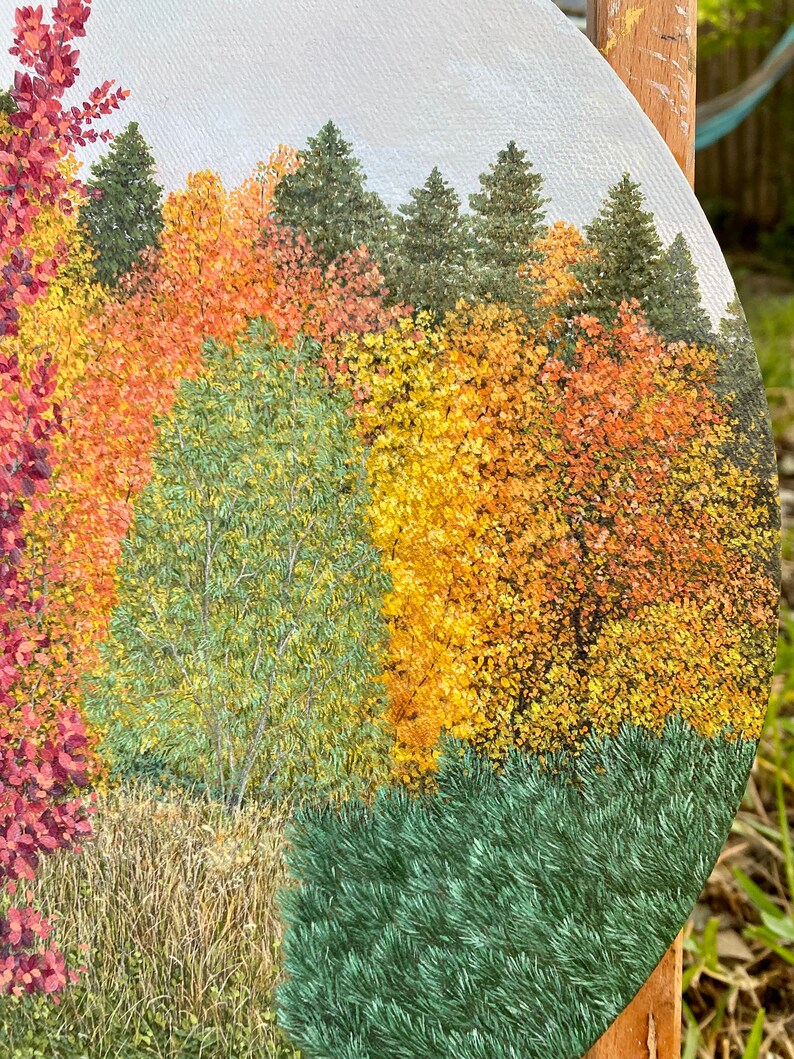 Art & Collectibles Fall Colors in Utah Original Oil Painting on Round ...