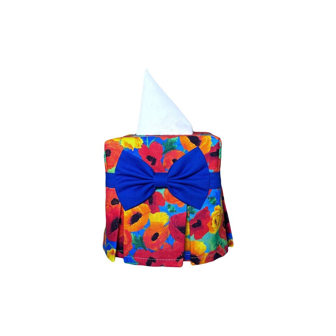 Small Cube Tissue Box Cover Square Tissue Box Cover. Spring Flowers ...