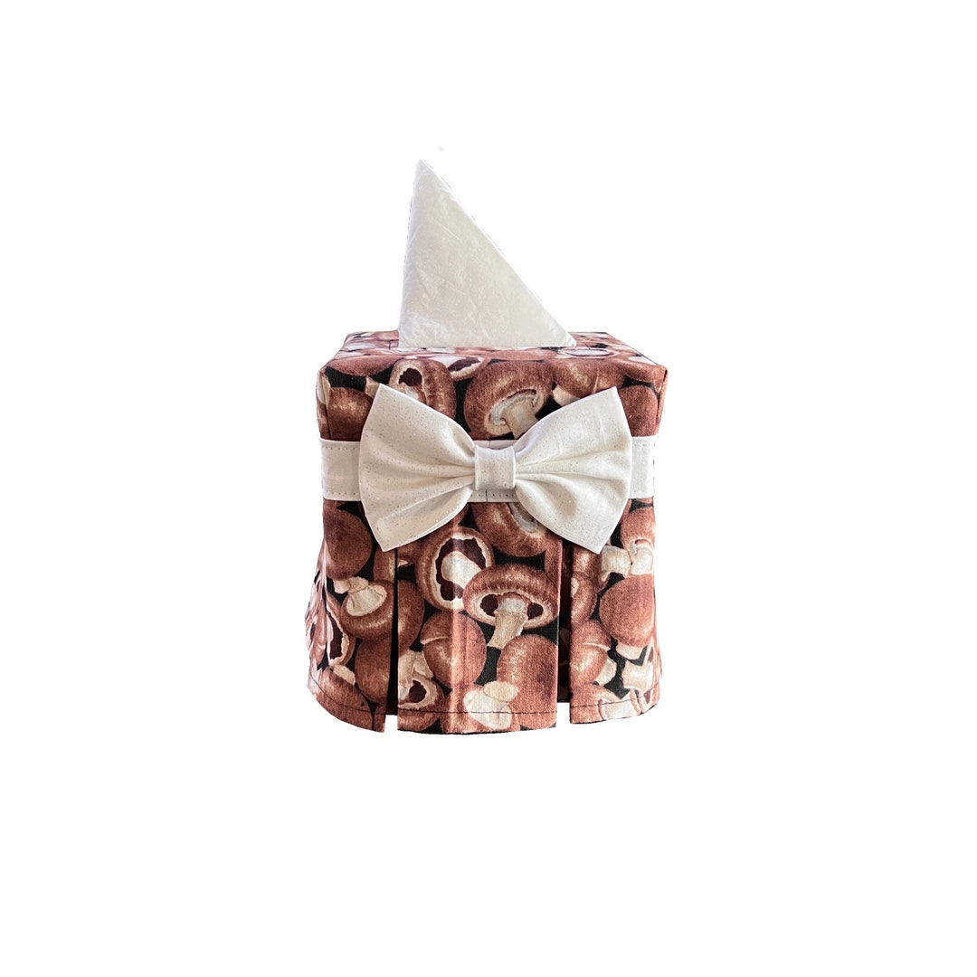 Small Cube Tissue Box Cover Square Tissue Box Cover. Mushrooms - Etsy