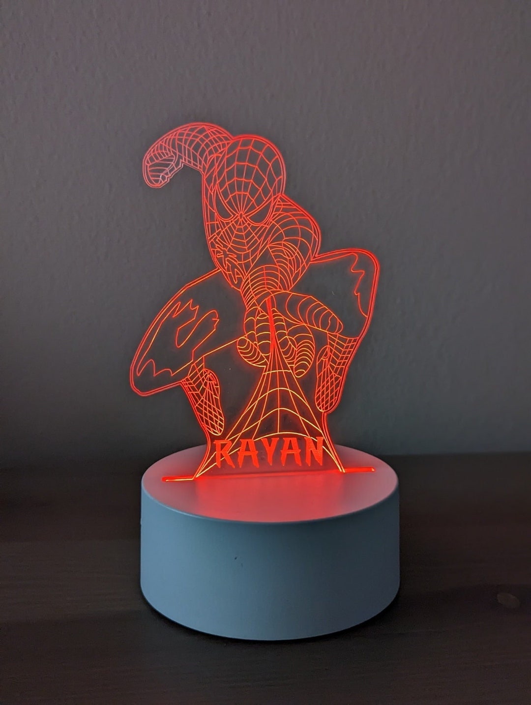 Custom Acrylic Night Light Lamp | Superhero 3D Lamp | Nightstand Lamp ...