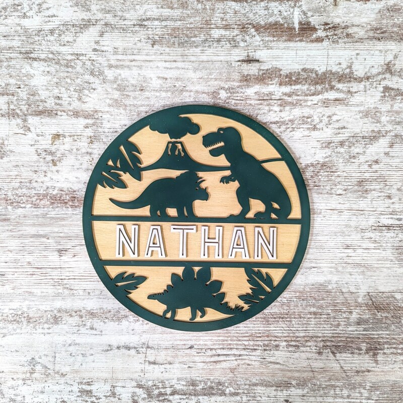 Dinosaur Name Sign - Etsy