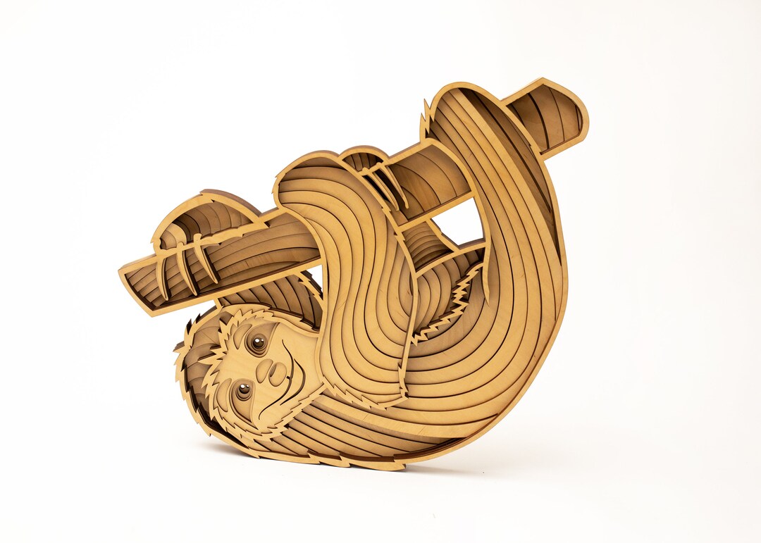 Wooden Sloth Wall Art, Wood Sloth Wall Décor, Sloth Nursery Décor ...