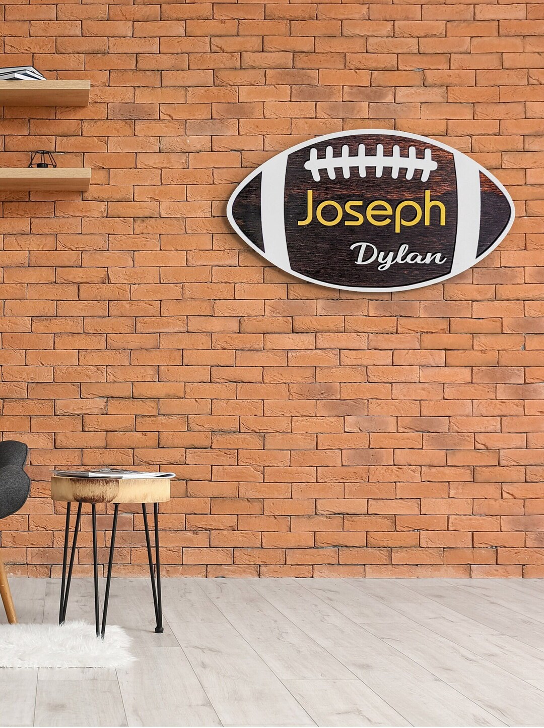 Custom Football Themed Nursery Name Sign Rustic Sport Nursery Decor ...
