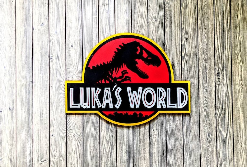 Dinosaur Personalized Name Sign T-rex Wall Decor Nursery - Etsy