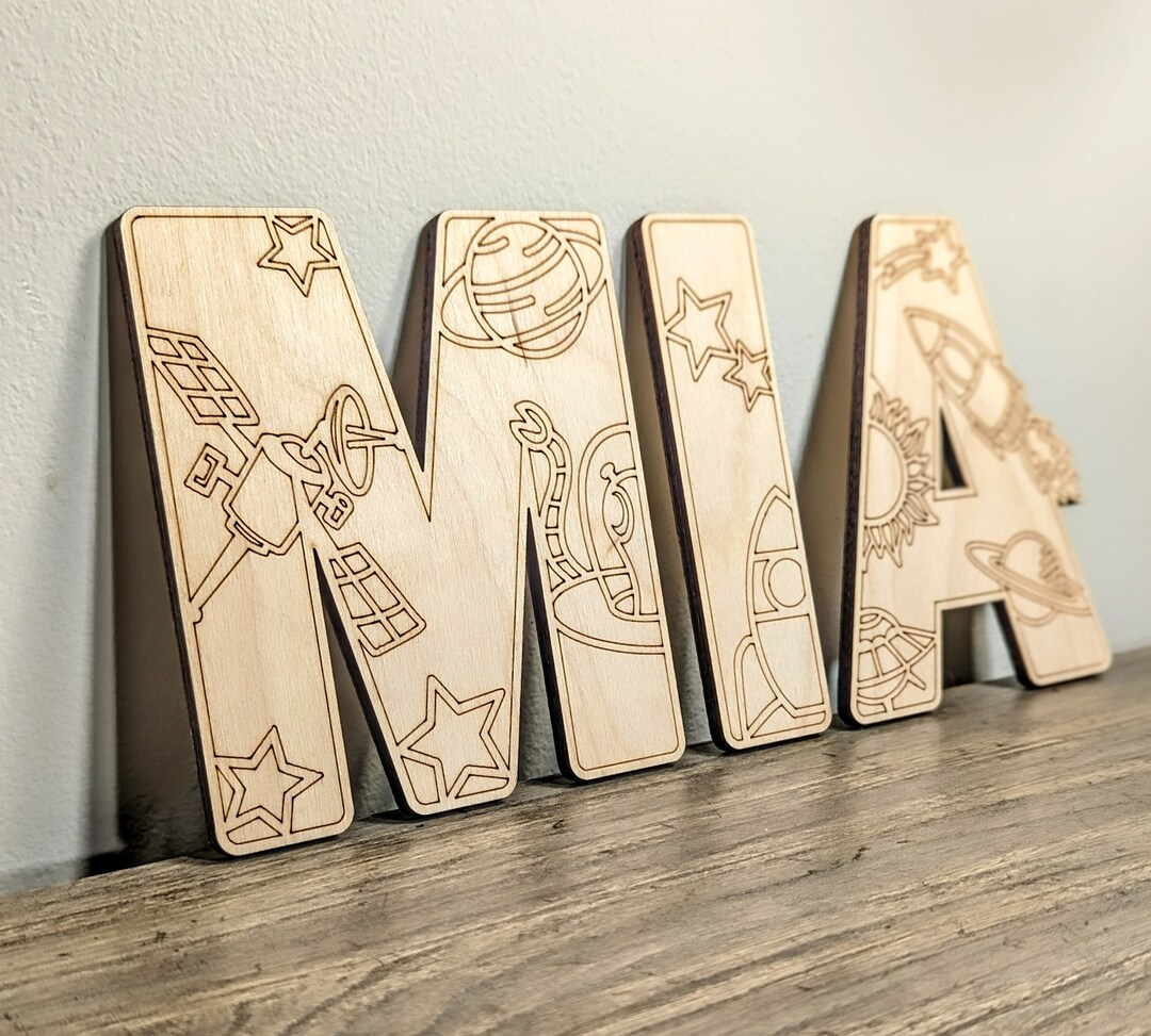 Personalized Space Nursery Decor- Space Name Letters - Kids Room Decor ...