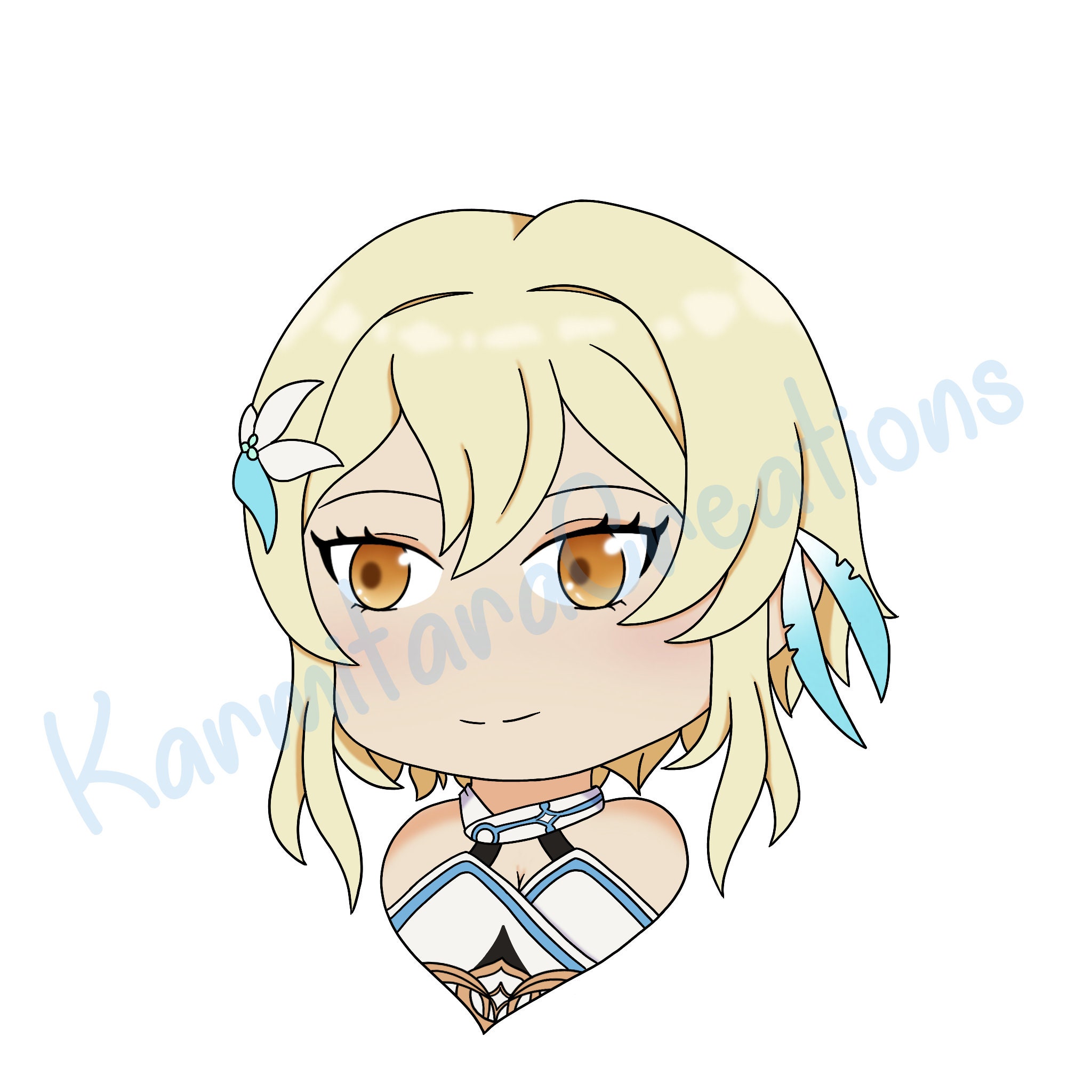 Traveler | Lumine Chibi Genshin Impact Sticker - Etsy
