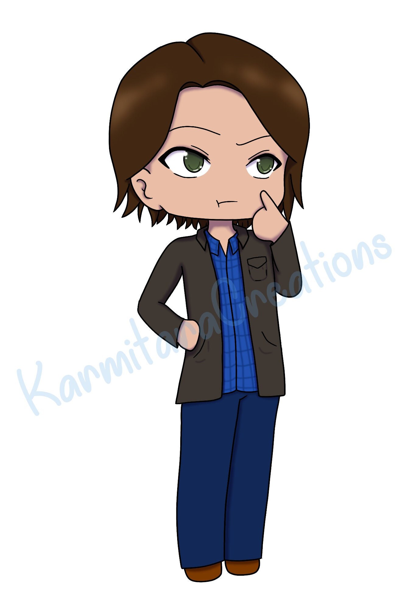 Chibi Sam Winchester Supernatural Sticker - Etsy