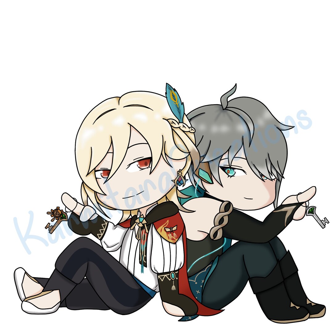 Kaveh Alhaitham Roomates Kavetham Genshin Impact Chibi Sticker - Etsy