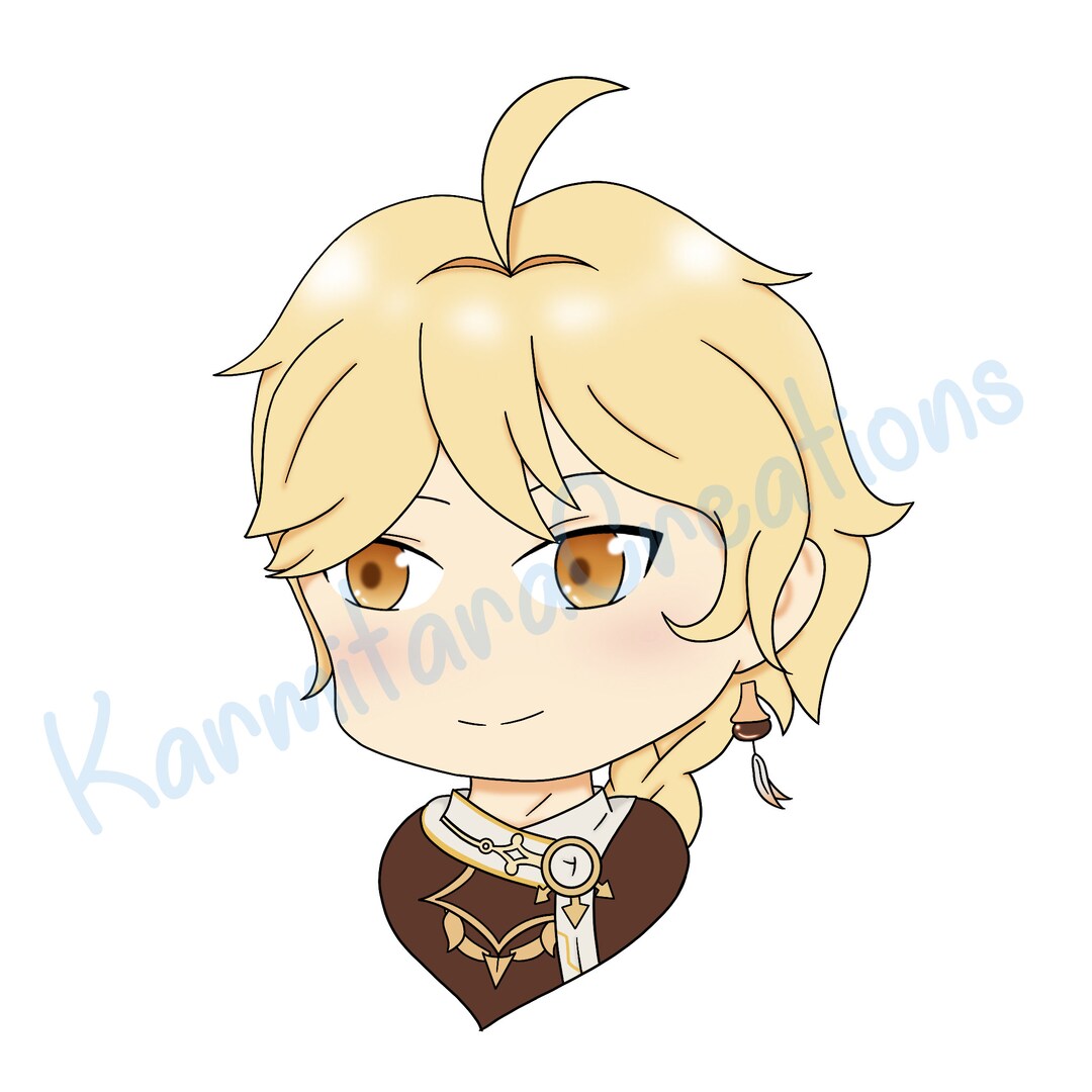 Traveler Aether Chibi Genshin Impact Sticker - Etsy