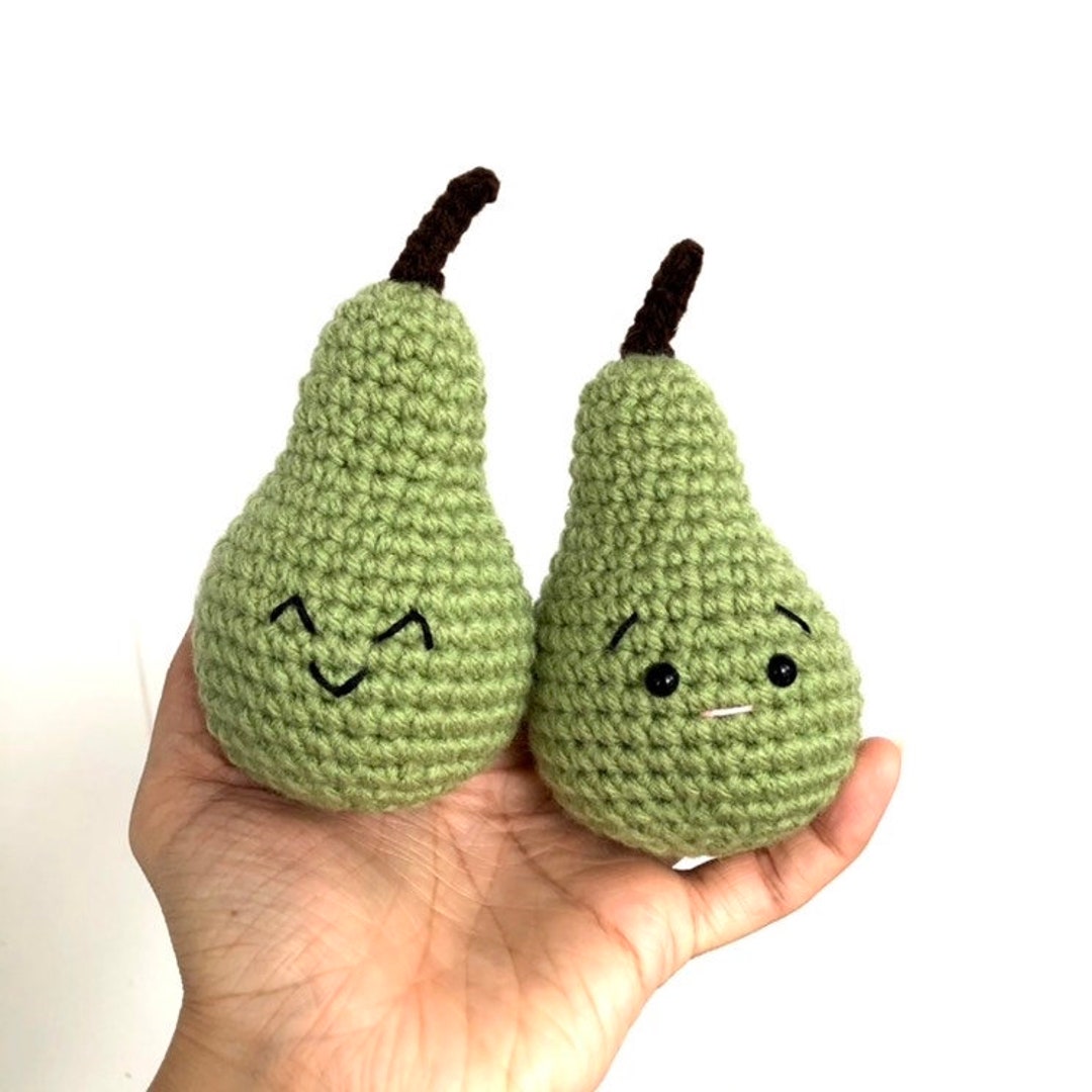 Nervous or Happy Pear Plushie Crochet Plush Amigurumi Toy - Etsy