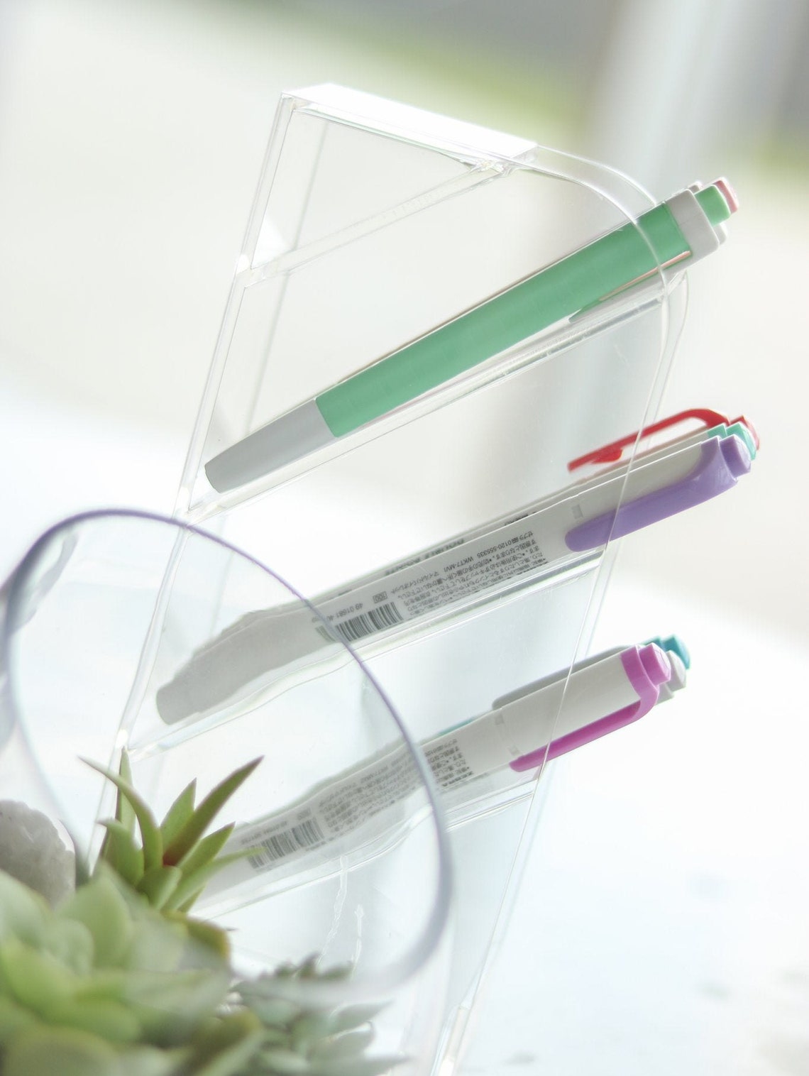Acrylic Slanted Pen Shelf Organizer - Etsy Canada