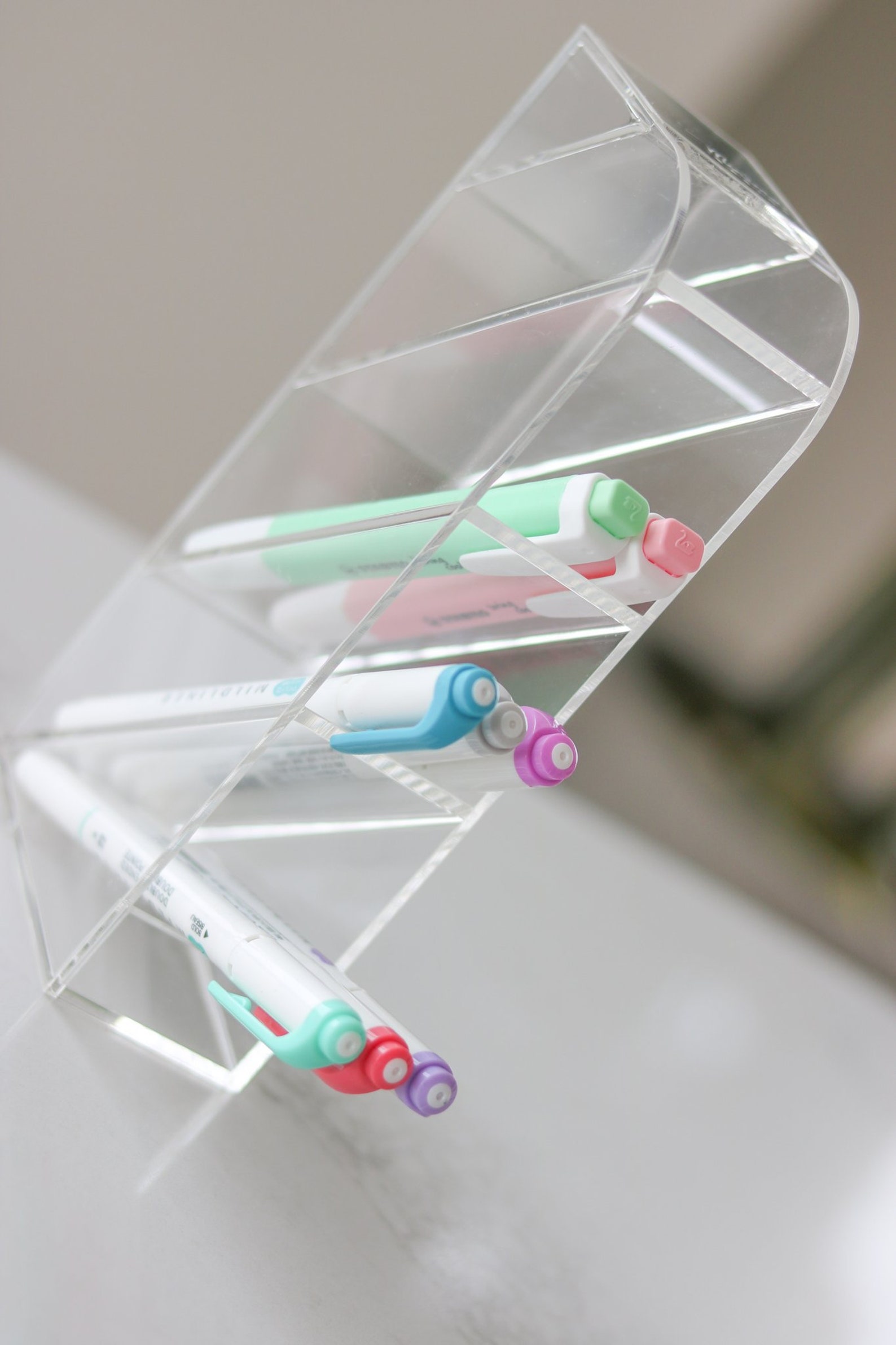 Acrylic Slanted Pen Shelf Organizer - Etsy Canada