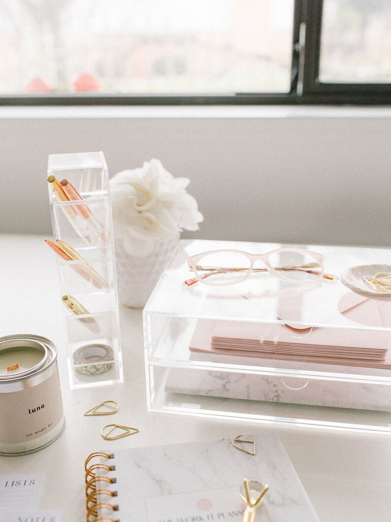 Acrylic Slanted Pen Shelf Organizer - Etsy Canada