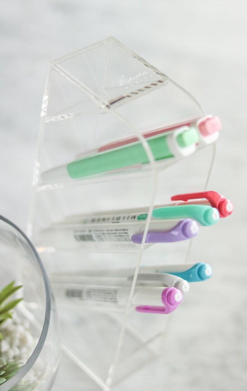 Acrylic Slanted Pen Shelf Organizer - Etsy