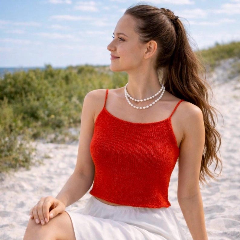 KNITTING PATTERN Bella Tank Top Easy Linen Summer Camisole (EN ...