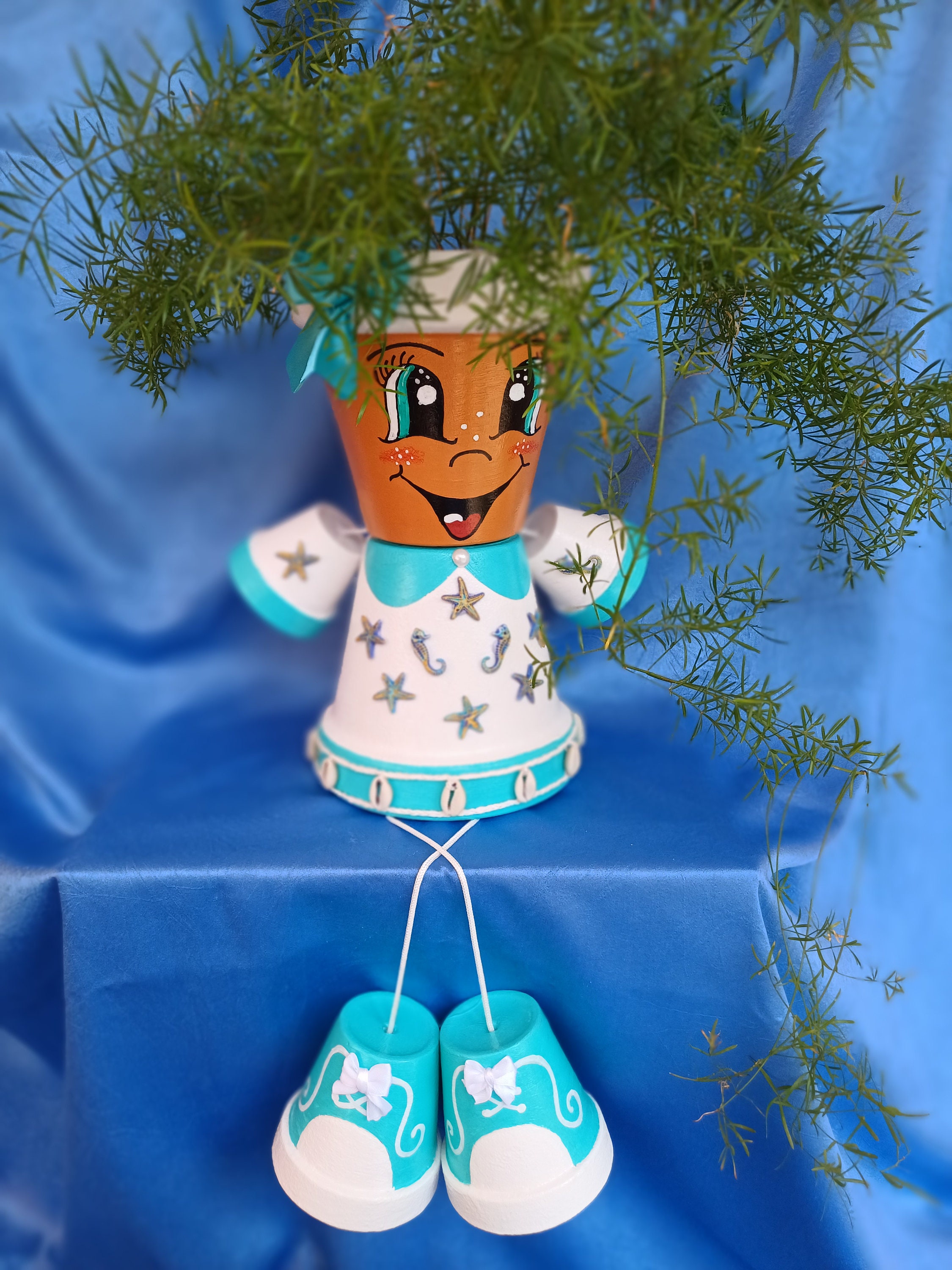 Clay Pot Figure, Terracotta, Doll, Flowerpot - Etsy