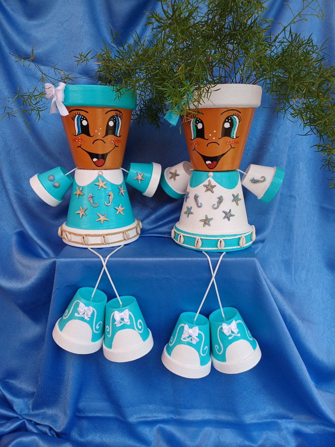 Clay Pot Figure, Terracotta, Doll, Flowerpot - Etsy