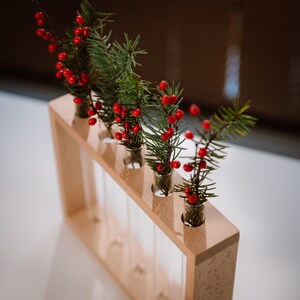Test Tube Flower Stand in Natural Beech Wood Color - Etsy