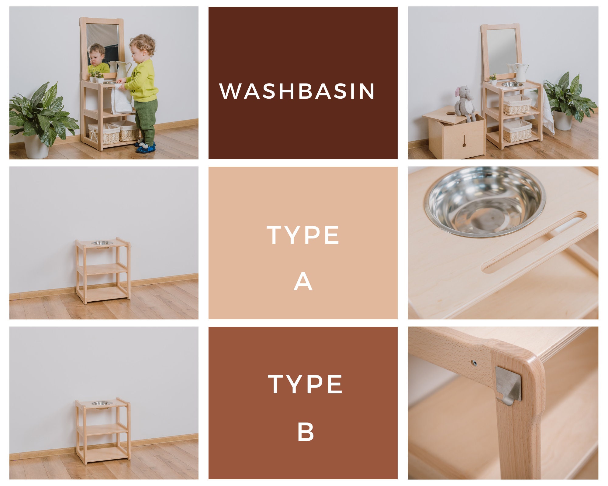 Kind Montessori Waschbecken Kleinkind Waschtisch Typ B MIT - Etsy.de