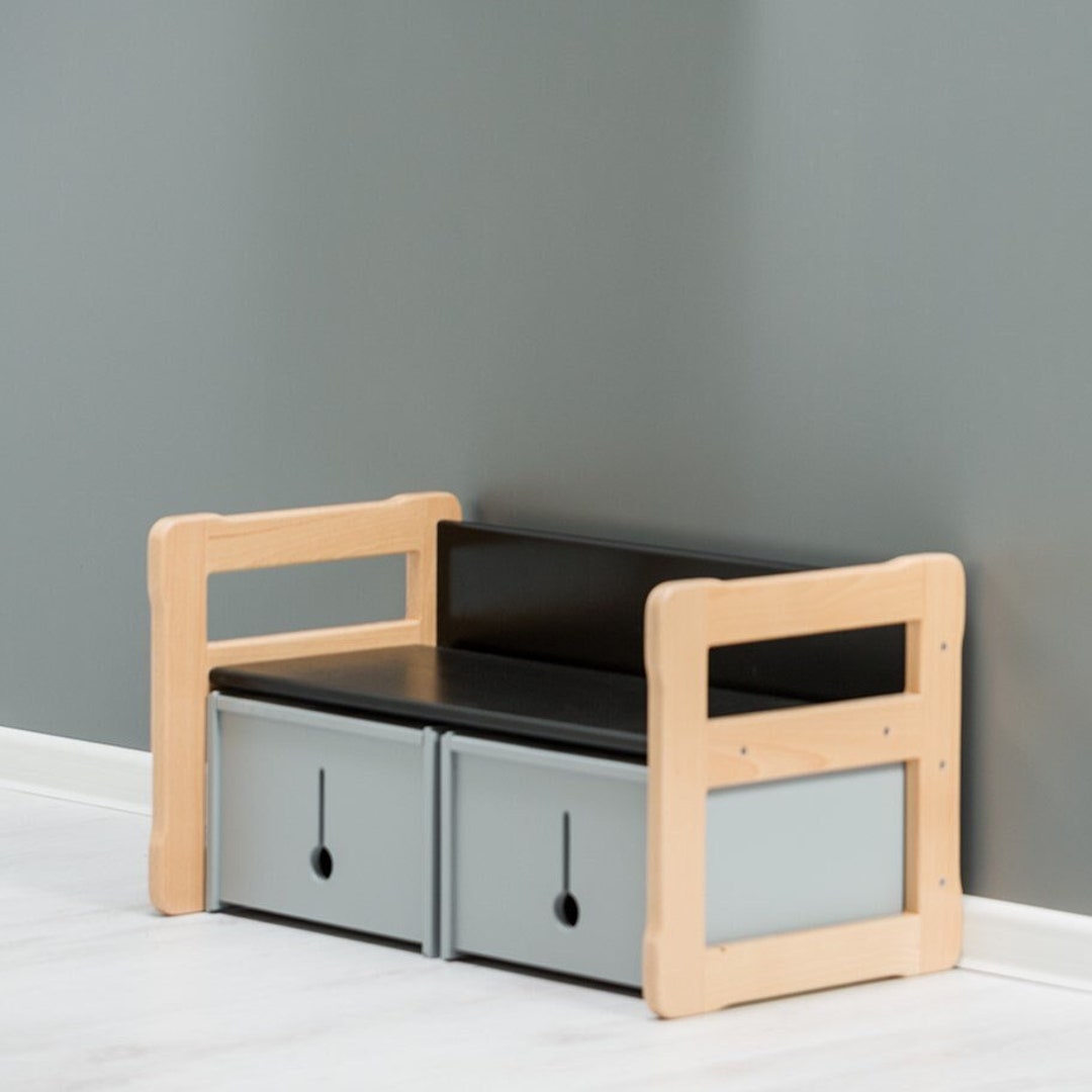 Set of Montessori Based Multifunctional Small Bench and 2 Small Box Set ...