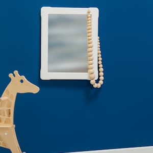 Small KIDS MIRROR, NURSERY Mirror, Montessori Decorative White Wooden ...