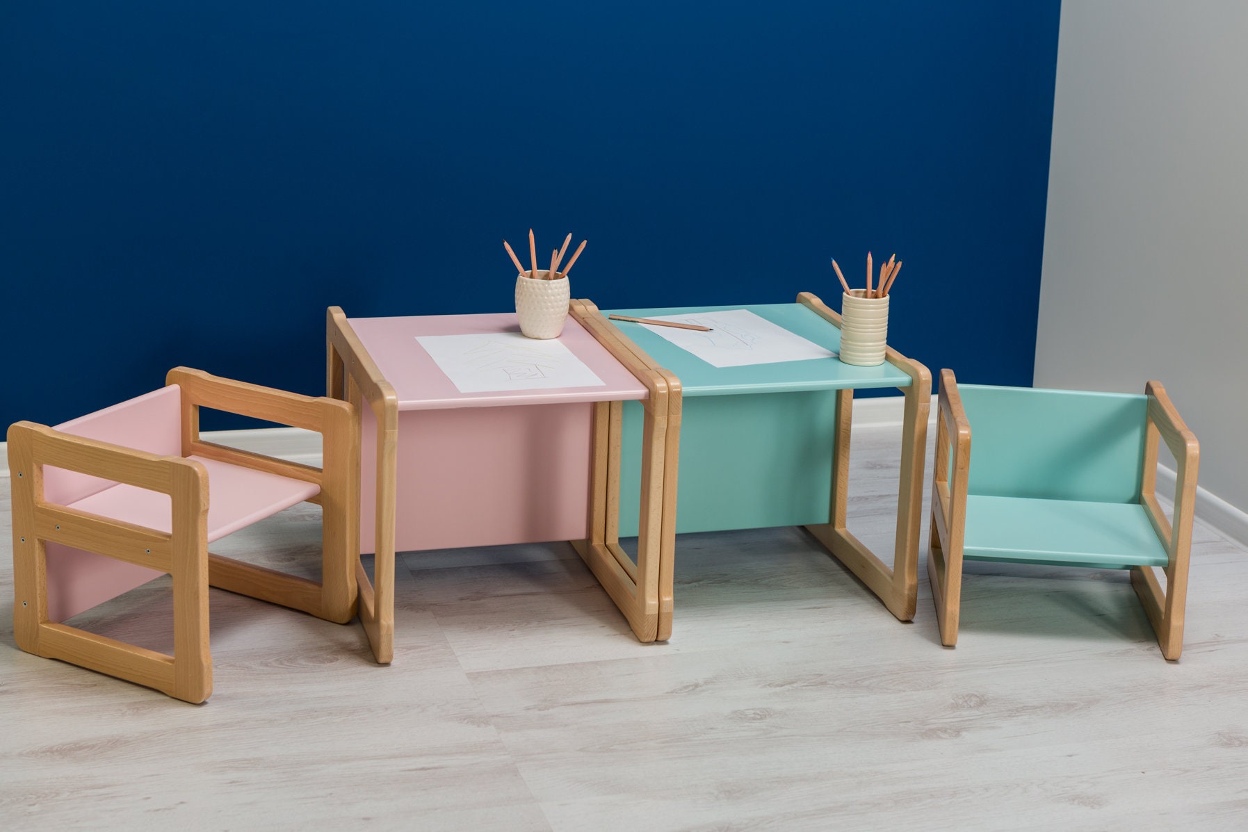 Montessori Based Woodjoy Multifunctional Table Certified | Etsy UK