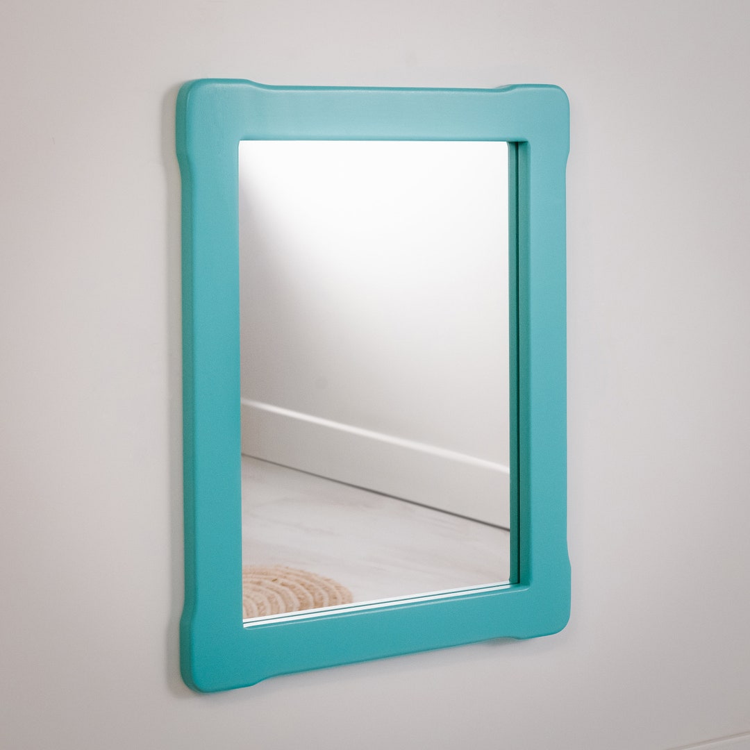 Small KIDS MIRROR, NURSERY Mirror, Montessori Decorative Mint Wooden ...