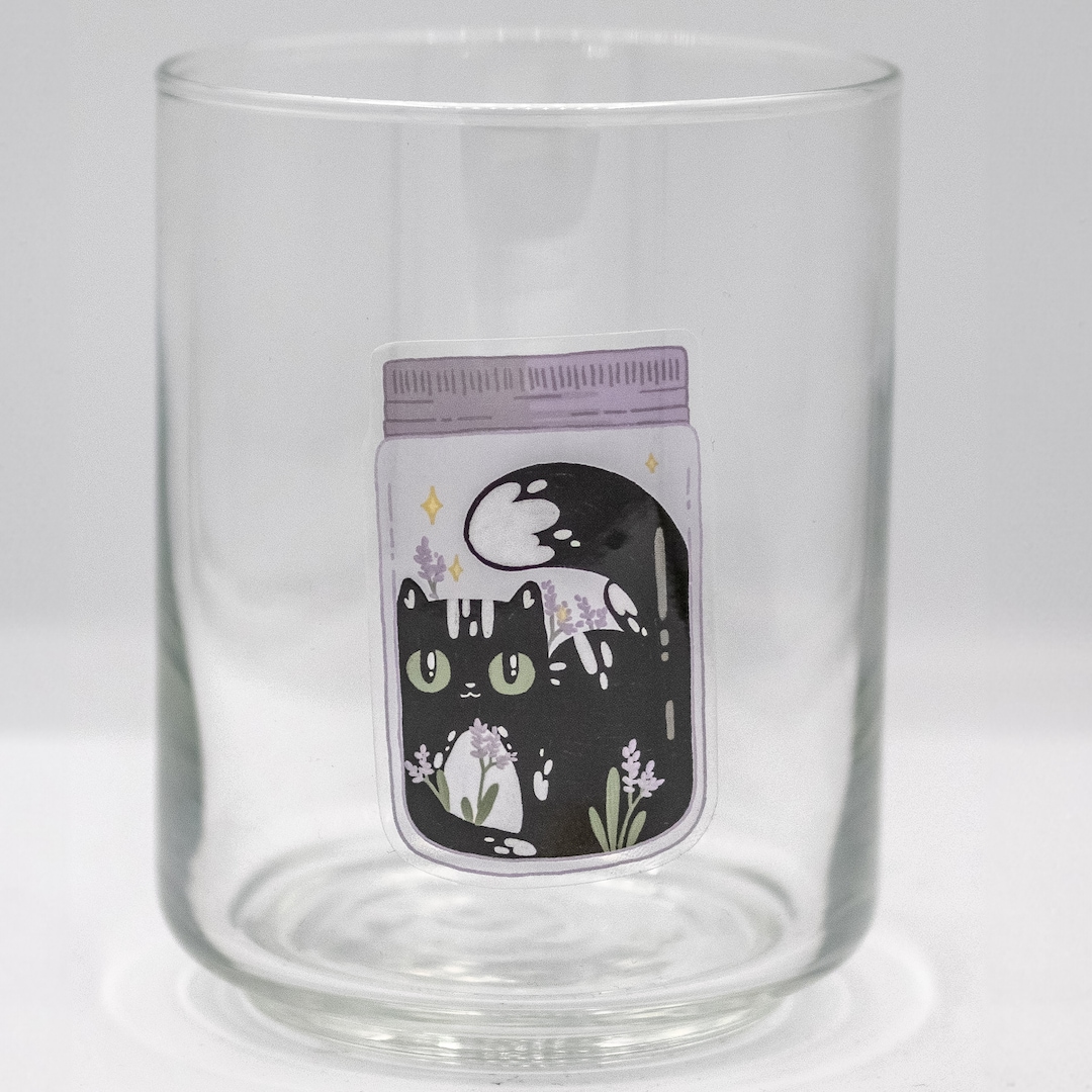 Transparent Vinyl Sticker Cat in a Jar - Etsy