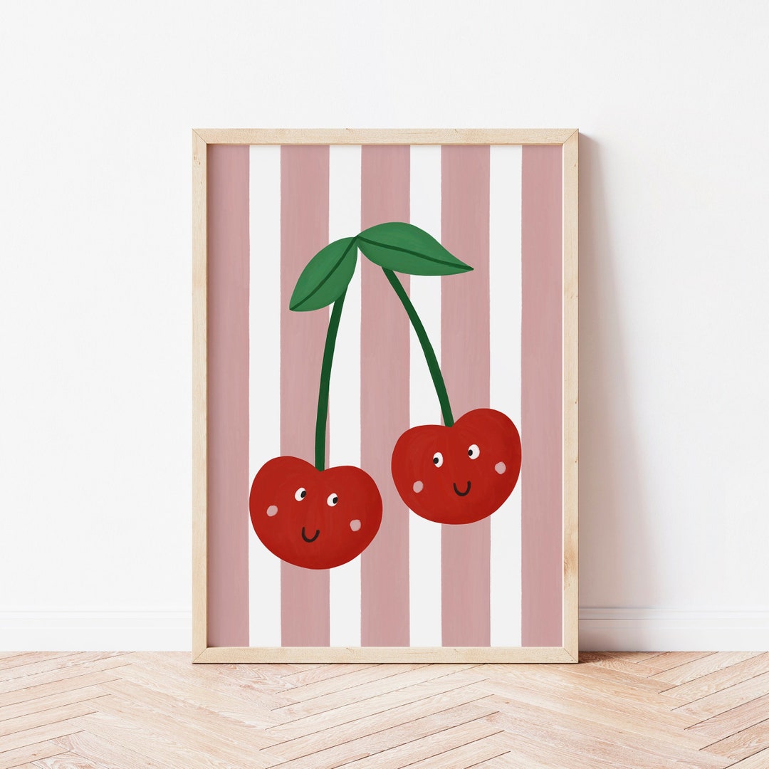 Cute Cherry Print, Kids Cherry Print, Cherries, Children's Wall Art ...