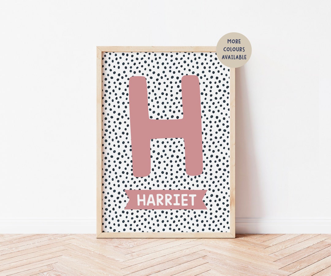 Personalised Initial Print, Girls Initial Print, Kids Initial Print ...