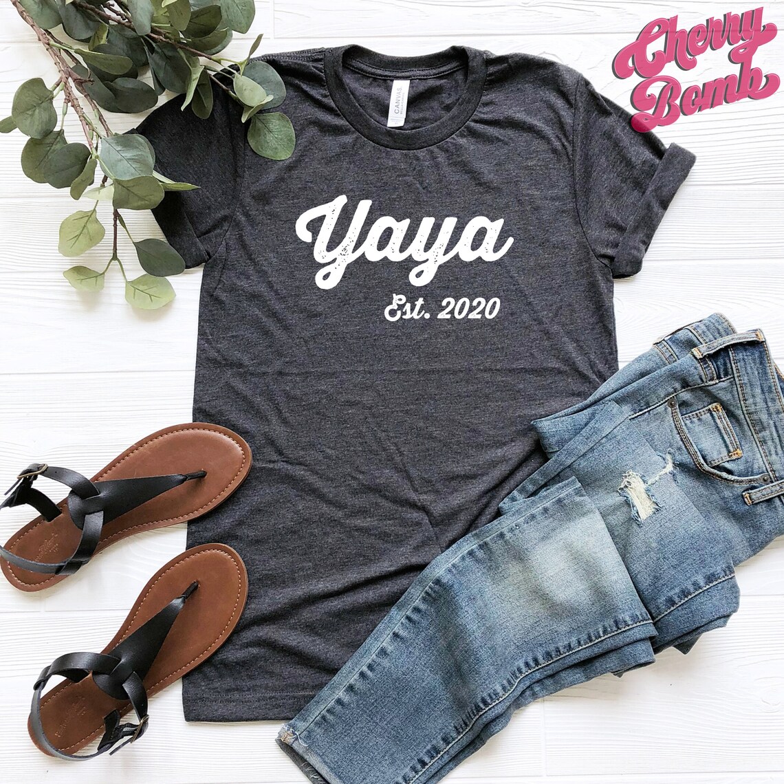 Custom Yaya Tshirt Personalizes Yaya Tee Add Your Own Date - Etsy
