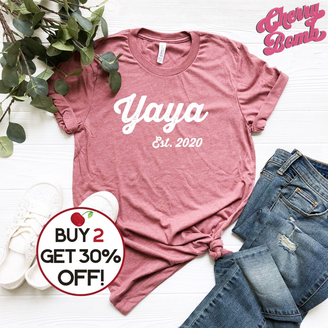 Custom Yaya Tshirt, Personalizes Yaya Tee, Add Your Own Date, Gift for ...