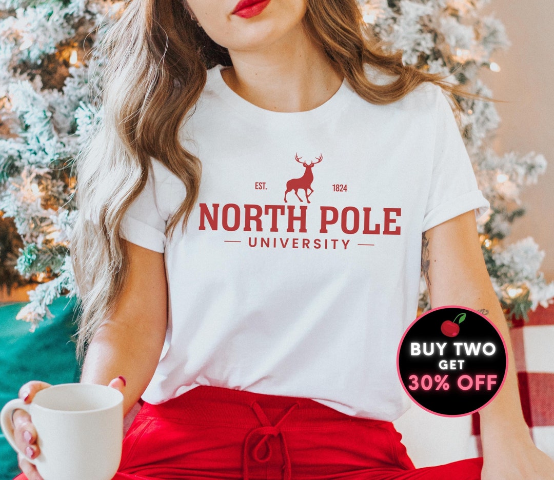North Pole University Shirt, Classic Preppy Christmas University Shirt ...