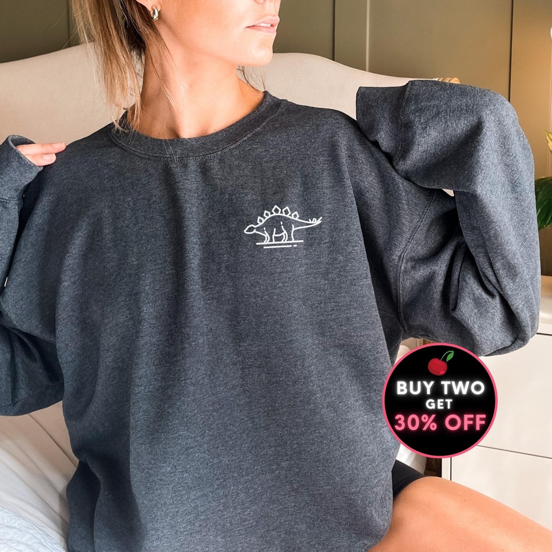 Dinosaur Sweater, Aesthetic Dinosaur Pocket Sweater, Stegosaurus ...