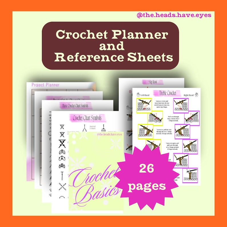 Crochet Reference Guide: Printable Stitch Tutorials, Pages, Yarn ...