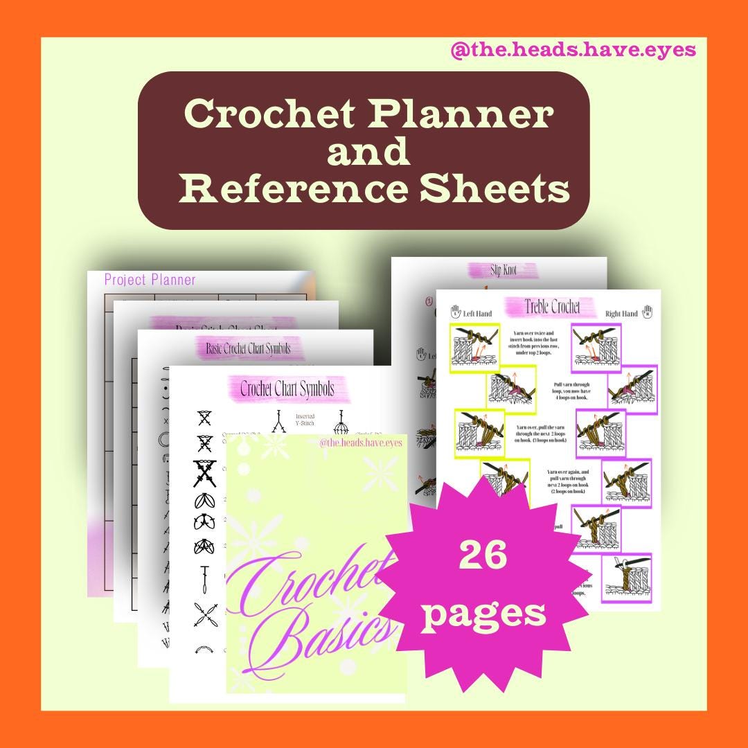 Crochet Reference Guide: Printable Stitch Tutorials, Pages, Yarn ...
