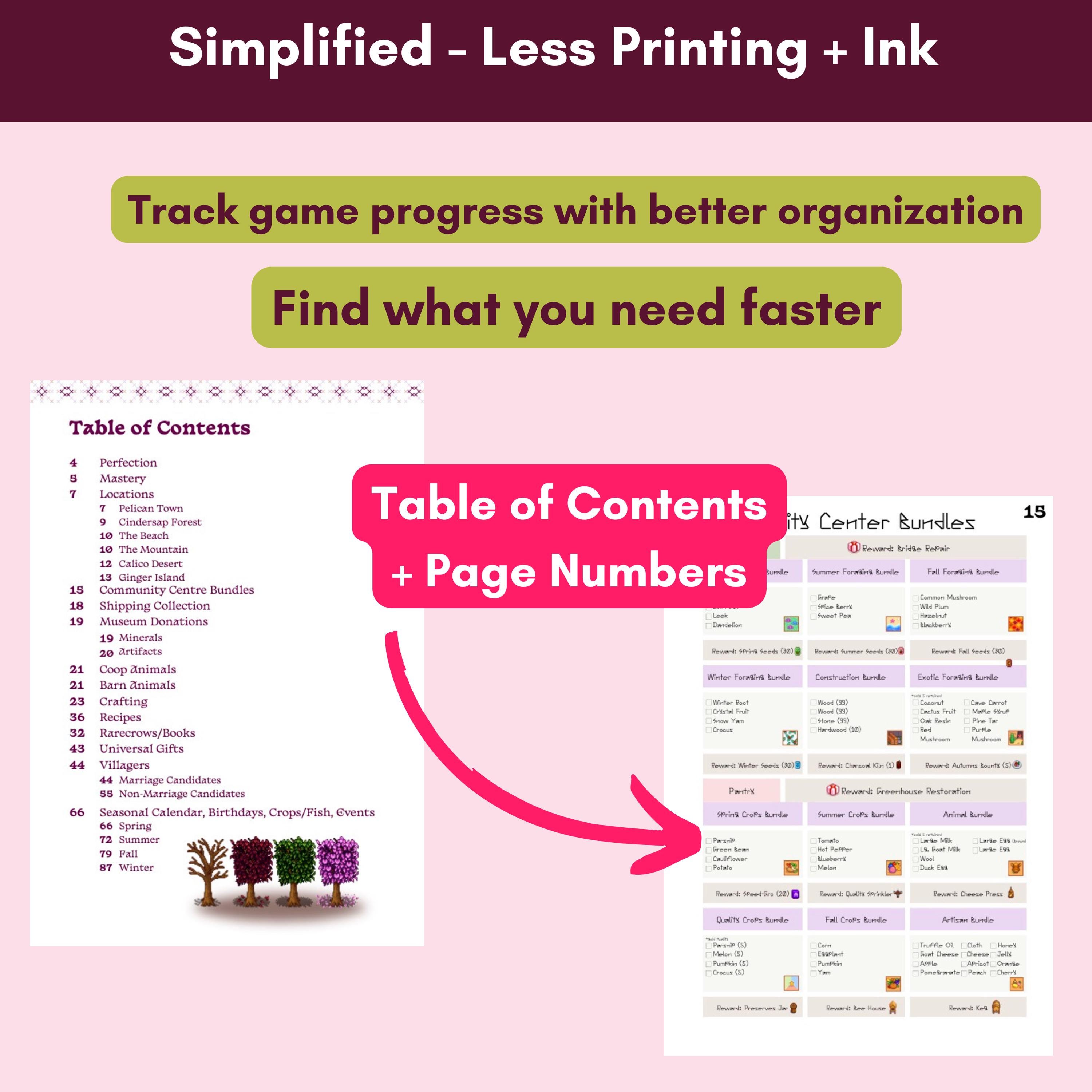 Stardew Valley Progress Tracker: Printable Game Guide (digital Planner ...