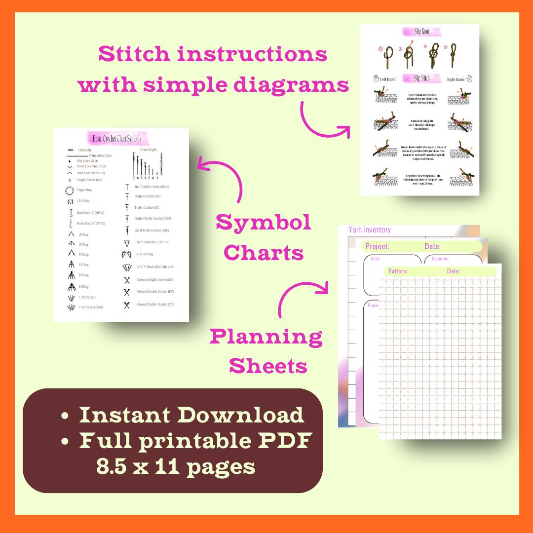 Crochet Reference Guide: Printable Stitch Tutorials, Pages, Yarn ...